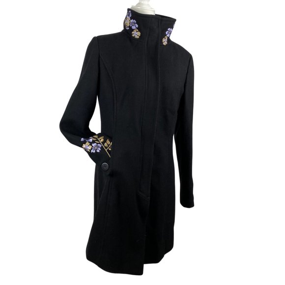 Candie's | Jackets & Coats | Candies Black Embroidered Floral Wool ...